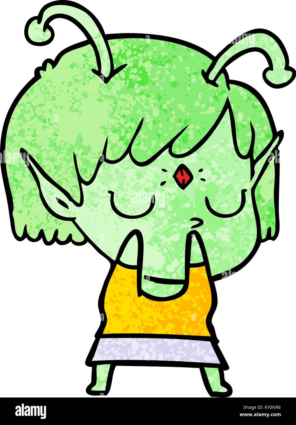 cartoon alien girl Stock Vector Image & Art - Alamy