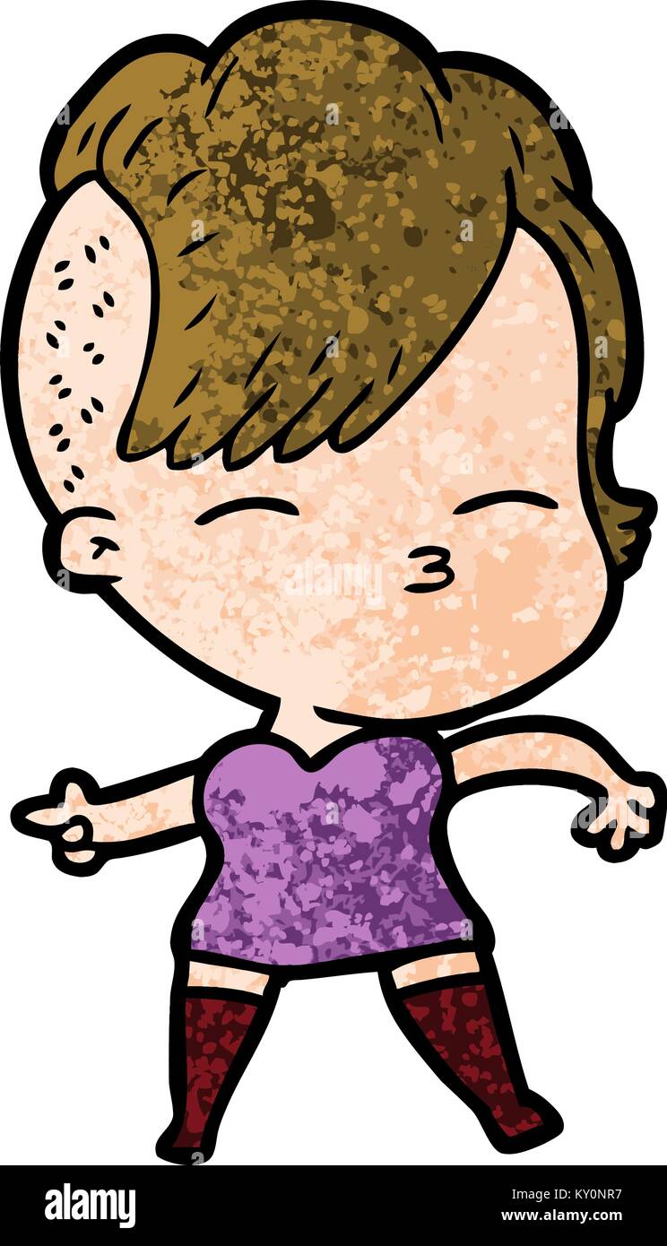 cartoon squinting girl Stock Vector Image & Art - Alamy