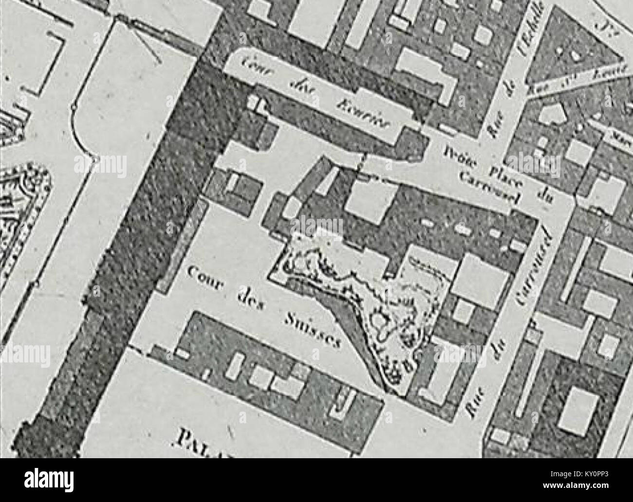 The Hôtel de Brionne, shown on the 1789-98 Paris map by Verniquet, is a ...