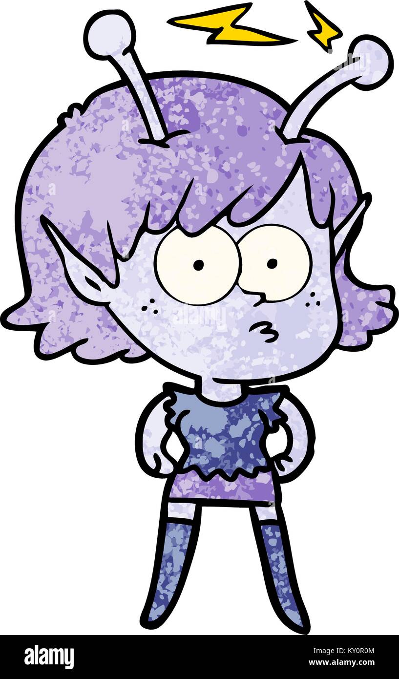 cartoon alien girl Stock Vector Image & Art - Alamy