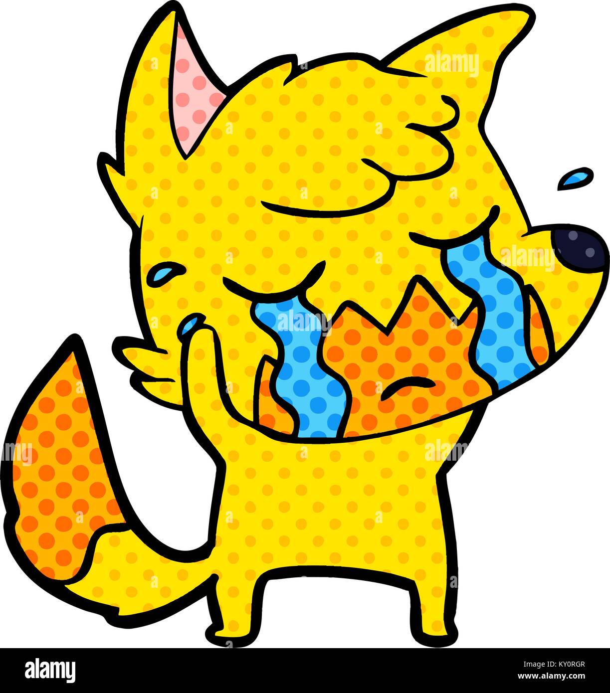 sad little fox cartoon character Stock Vector Image & Art - Alamy