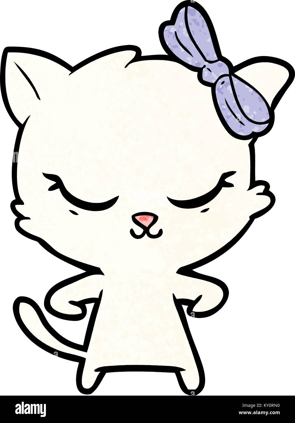 cute cartoon cat with bow Stock Vector Image & Art - Alamy