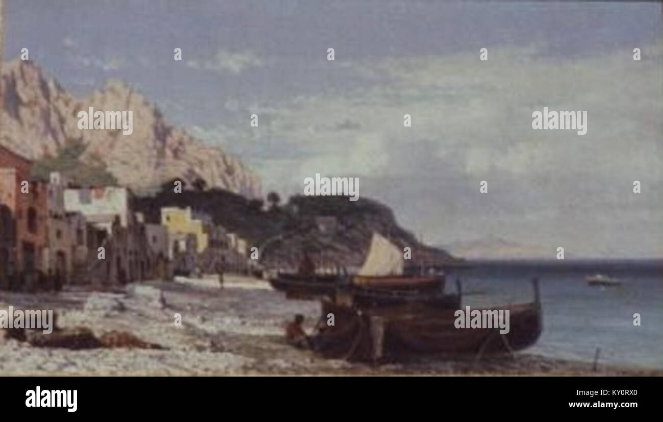 A cropped version of the view of Capri by Federico Paolo Nerly, an ...