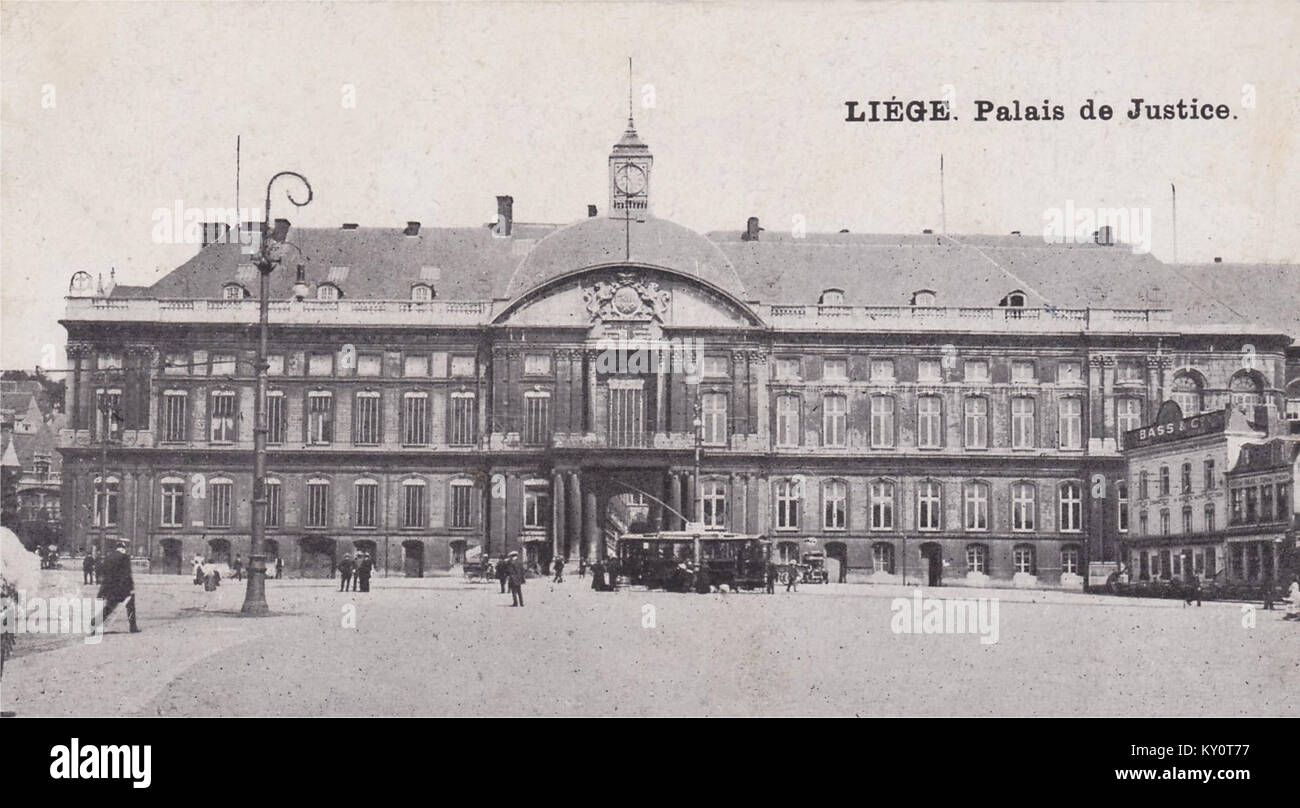 A World War I postcard from Liège, Belgium, dated 1915. The image ...