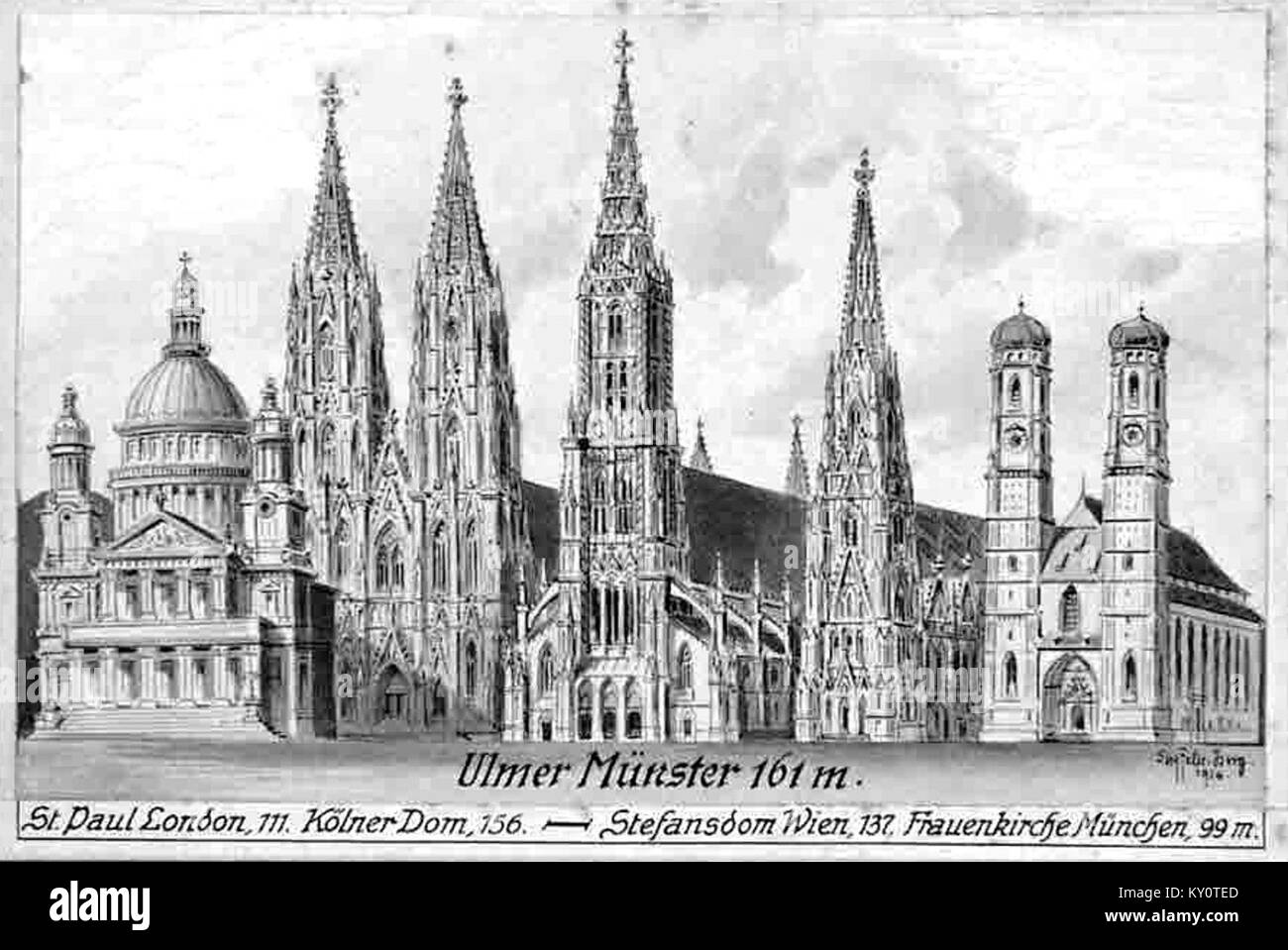 Felle Ulmer Münster und andere Türme Stock Photo - Alamy