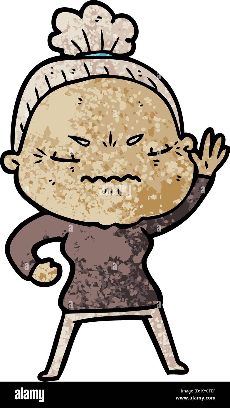 cartoon annoyed old lady Stock Vector Image & Art - Alamy