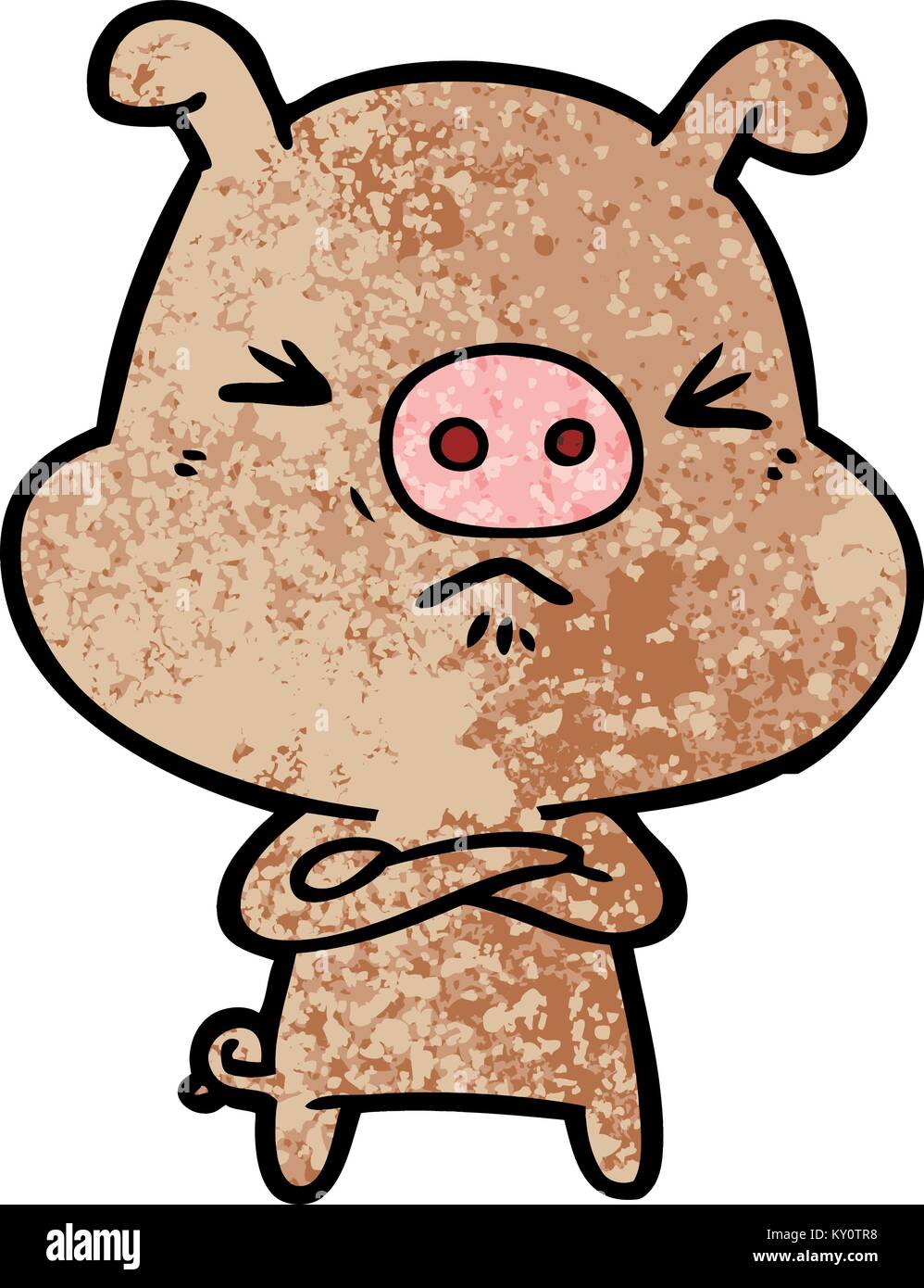 cartoon grumpy pig Stock Vector Image & Art - Alamy