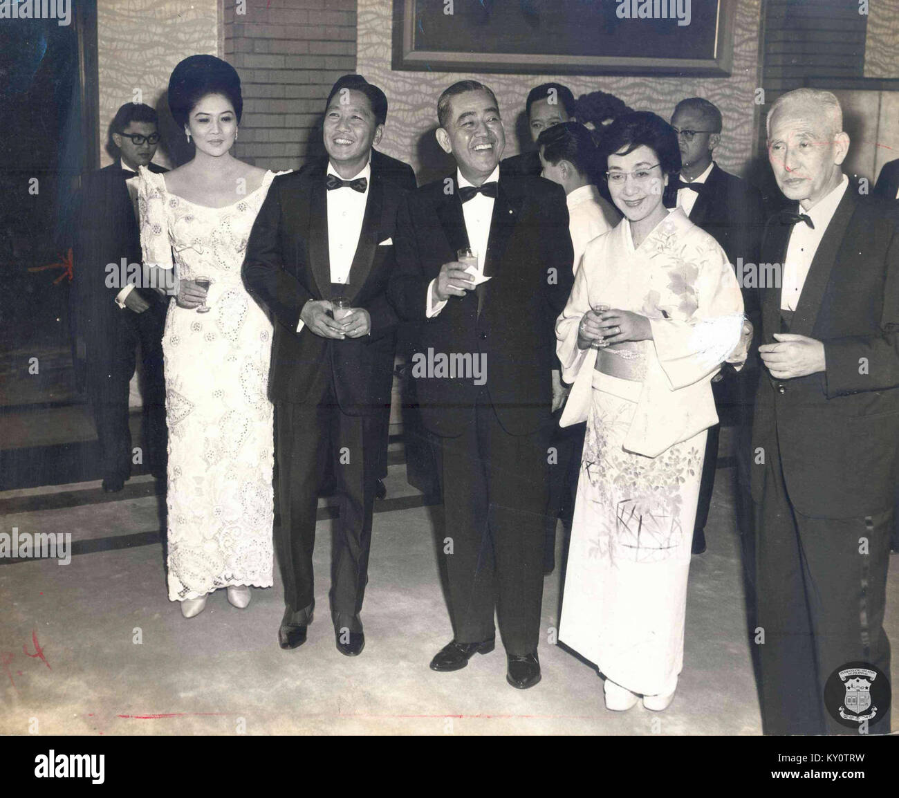Ferdinand and Imelda Marcos with Japanese Prime Minister Eisaku Satō ...
