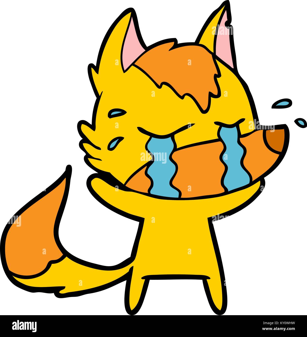 sad little fox cartoon character Stock Vector Image & Art - Alamy