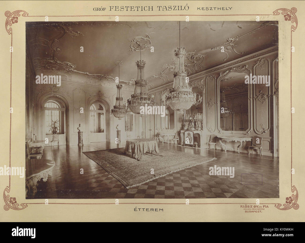 The image shows the dining room of Festetics Palace in Keszthely ...