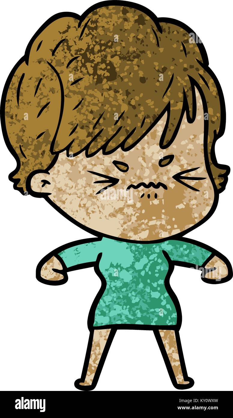 cartoon frustrated woman Stock Vector Image & Art - Alamy