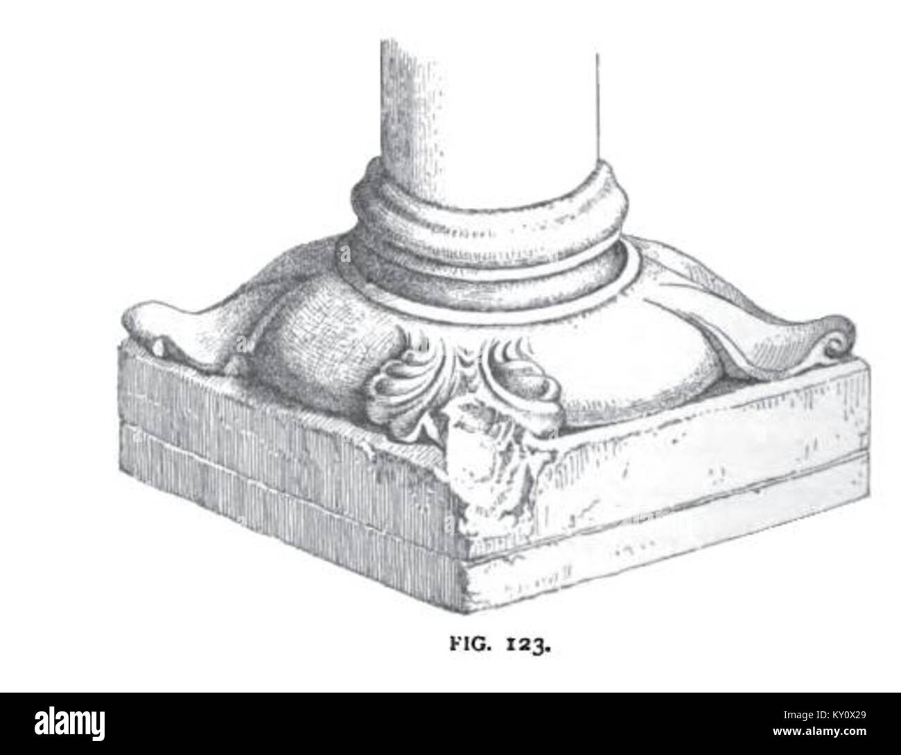 An architectural drawing showing the base and triforium of the nave in ...