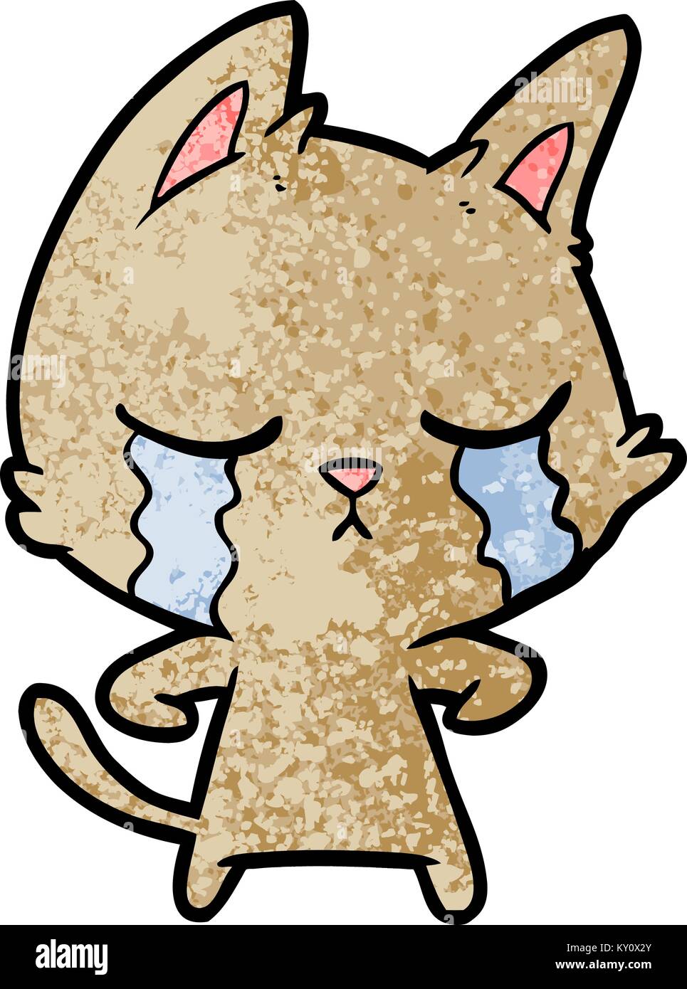 crying cartoon cat Stock Vector Image & Art - Alamy