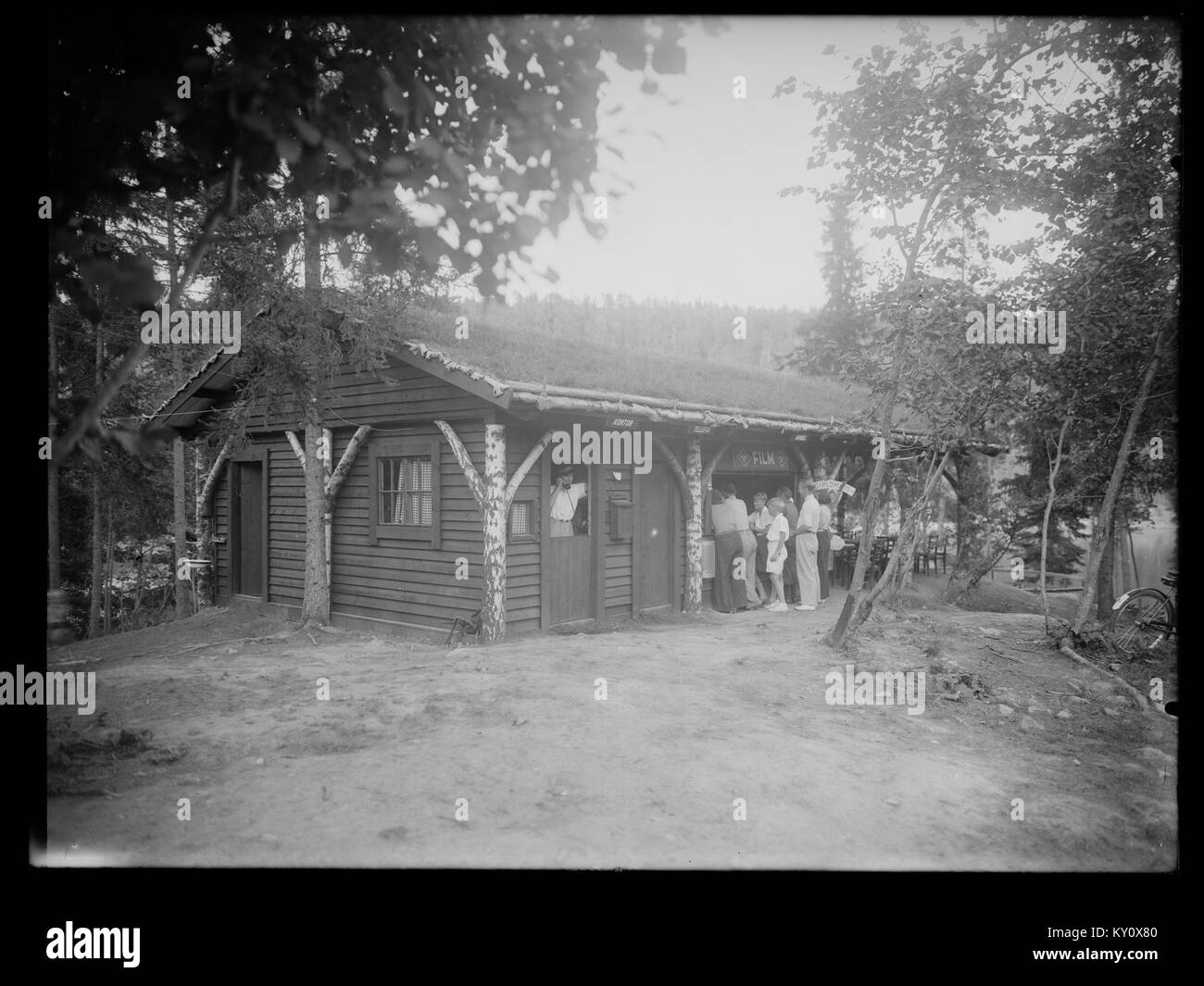 The photograph depicts Gjersøviken summer camp in Norway, showing ...