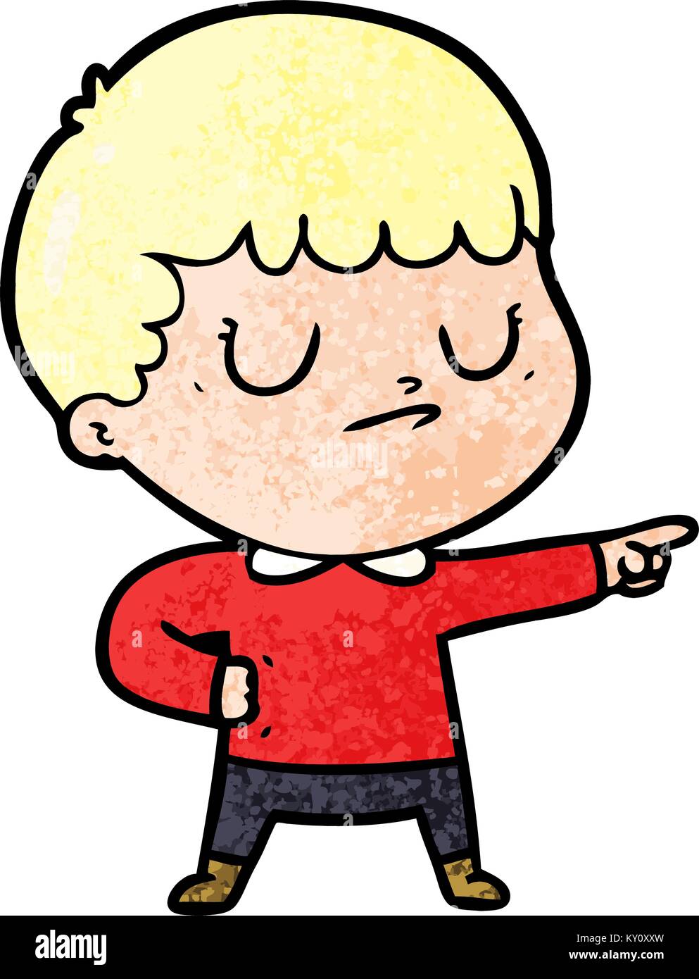 cartoon grumpy boy Stock Vector Image & Art - Alamy