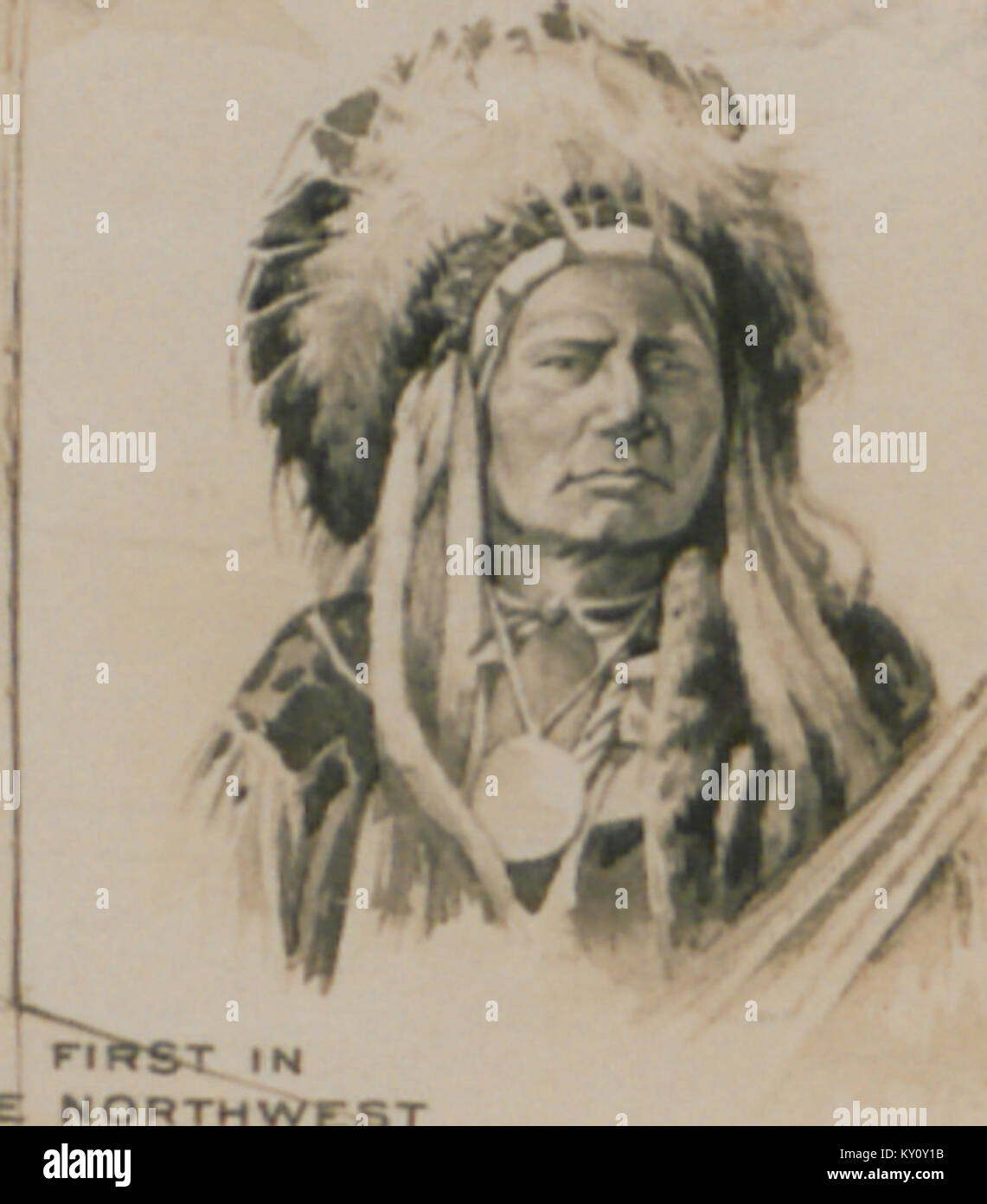 First in the northwest A North American Indian's head (HS85-10-30943 ...