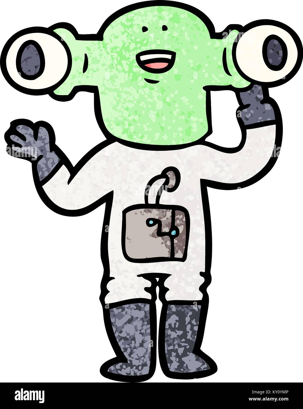friendly cartoon alien waving Stock Vector Image & Art - Alamy