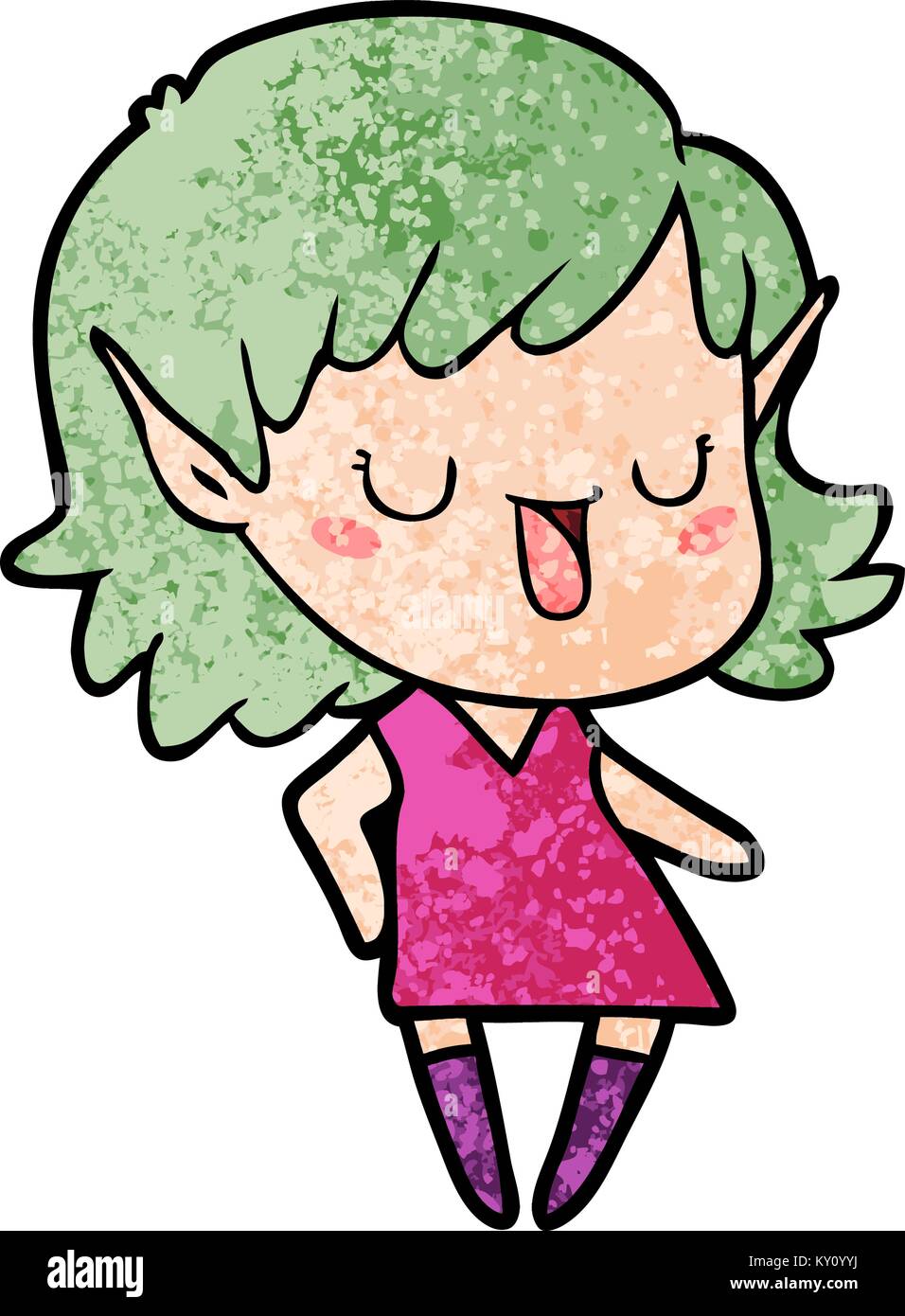 cartoon elf girl Stock Vector Image & Art - Alamy