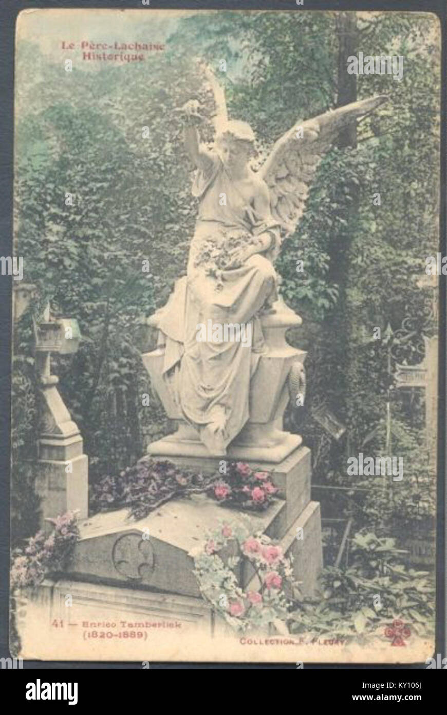 This colorized image captures the tomb of the famous French opera ...