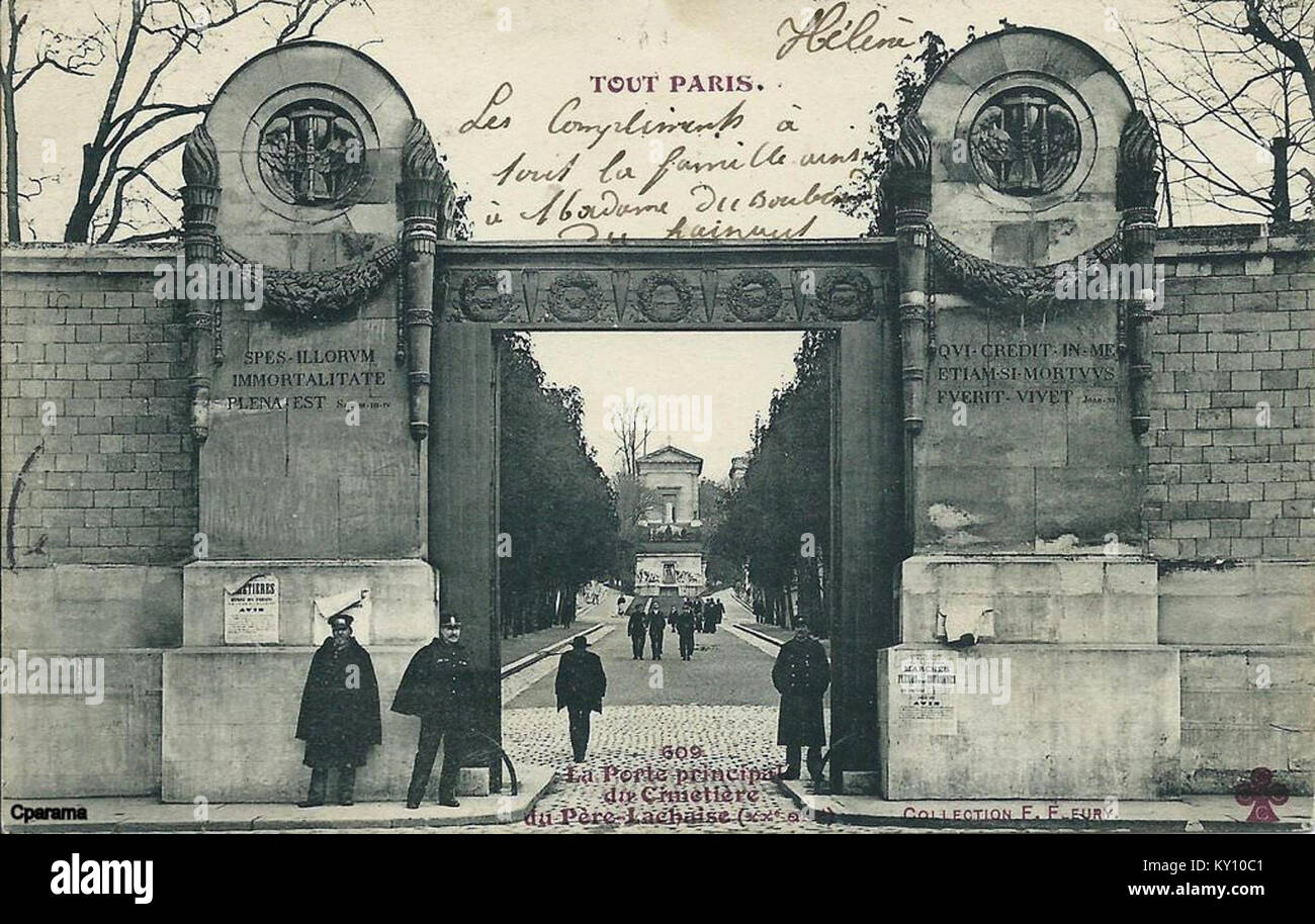 Fleury - Tout Paris - 0609 - Entrée principale du Père-Lachaise Stock Photo - Alamy