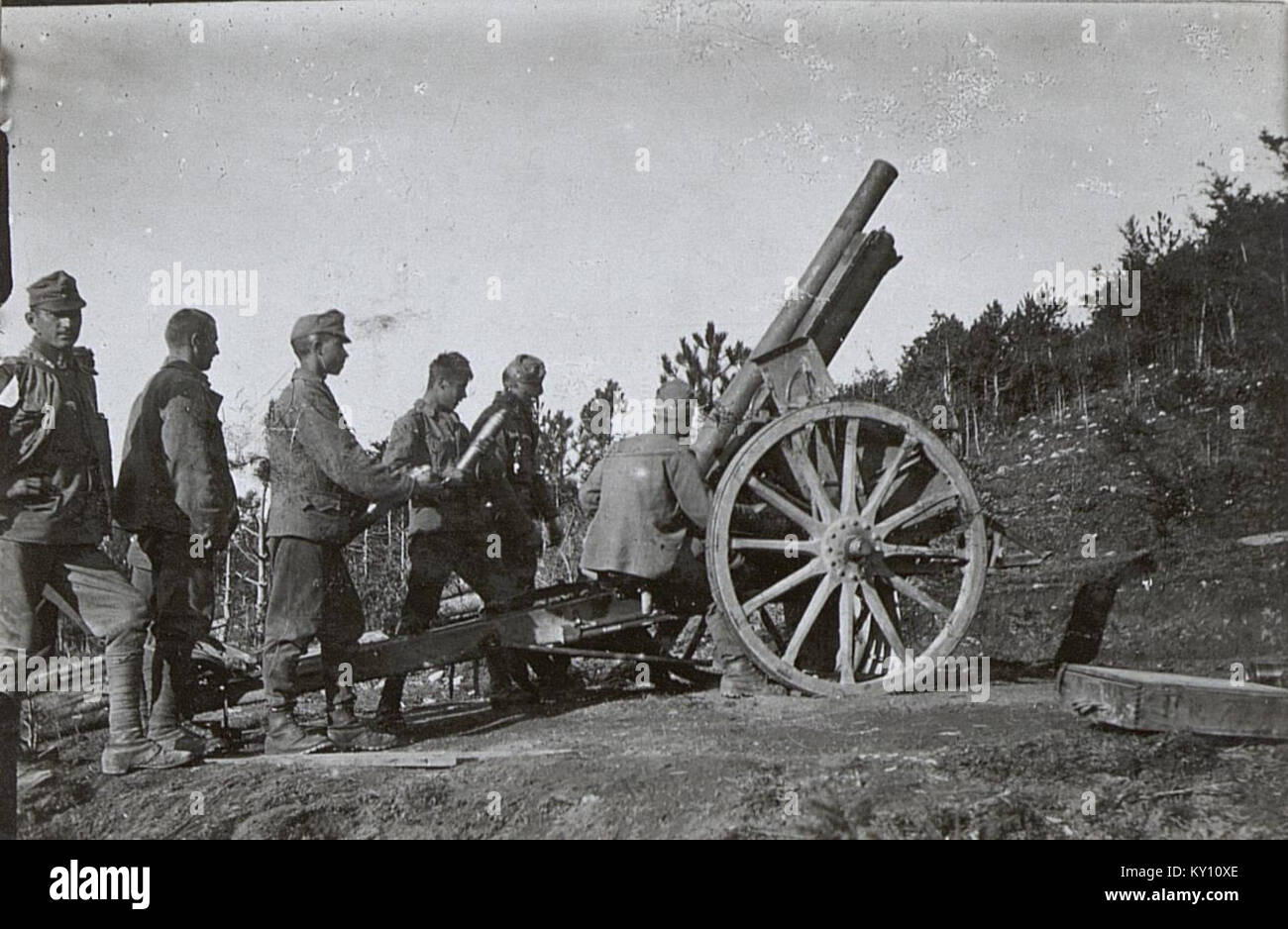This photograph from September 5, 1917, shows a German anti-aircraft ...