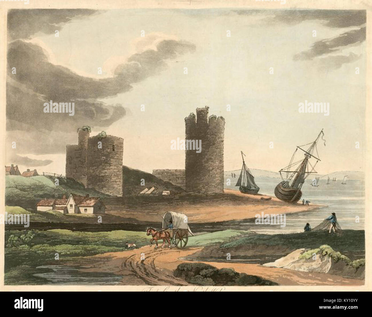 Flint Castle in North Wales, a medieval fortress with historical ...