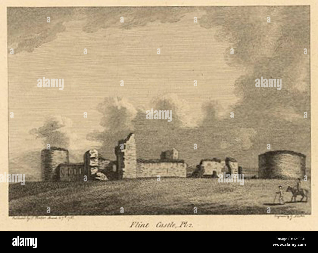 Flint Castle, located in Wales, is an iconic medieval fortress. This ...