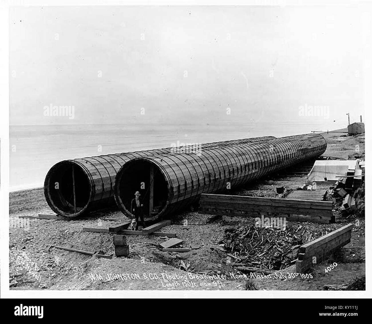 This title describes the floating wooden breakwater structures at Nome ...