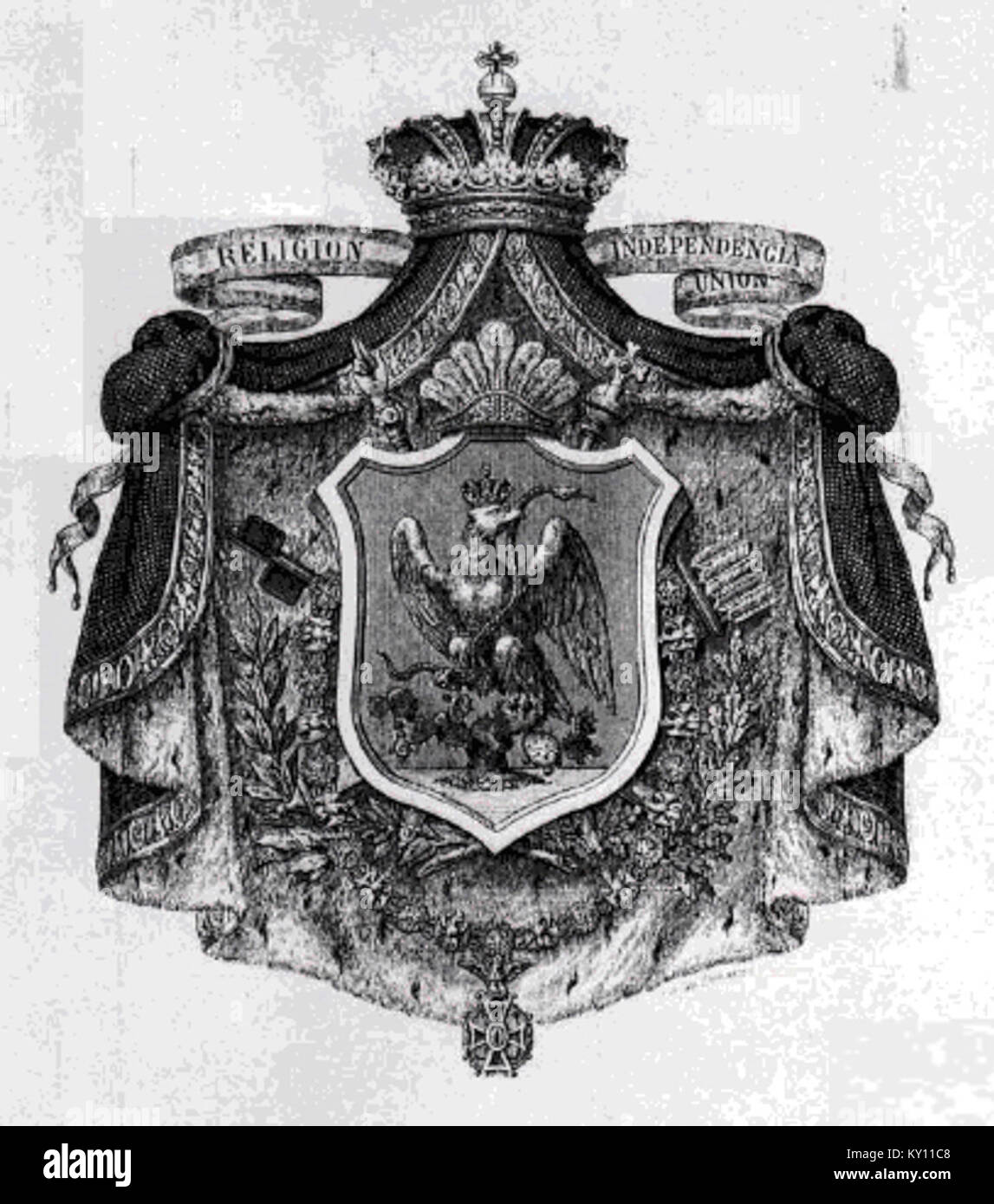 The Imperial Coat of Arms of Mexico, used during the short-lived ...