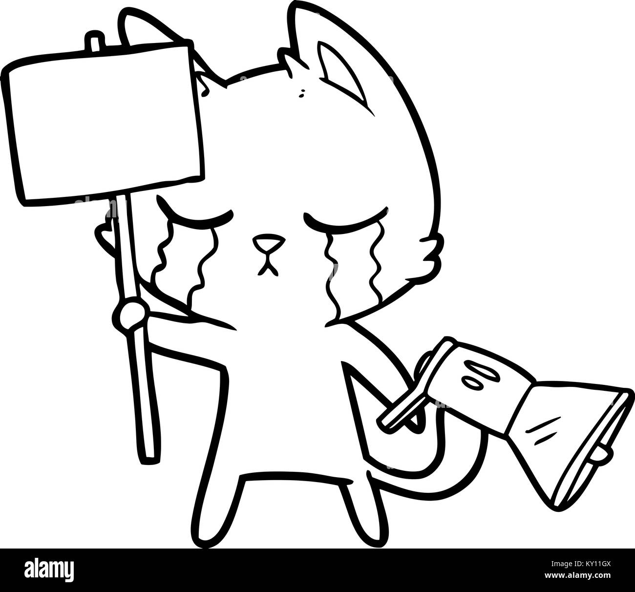 crying cartoon cat Stock Vector Image & Art - Alamy