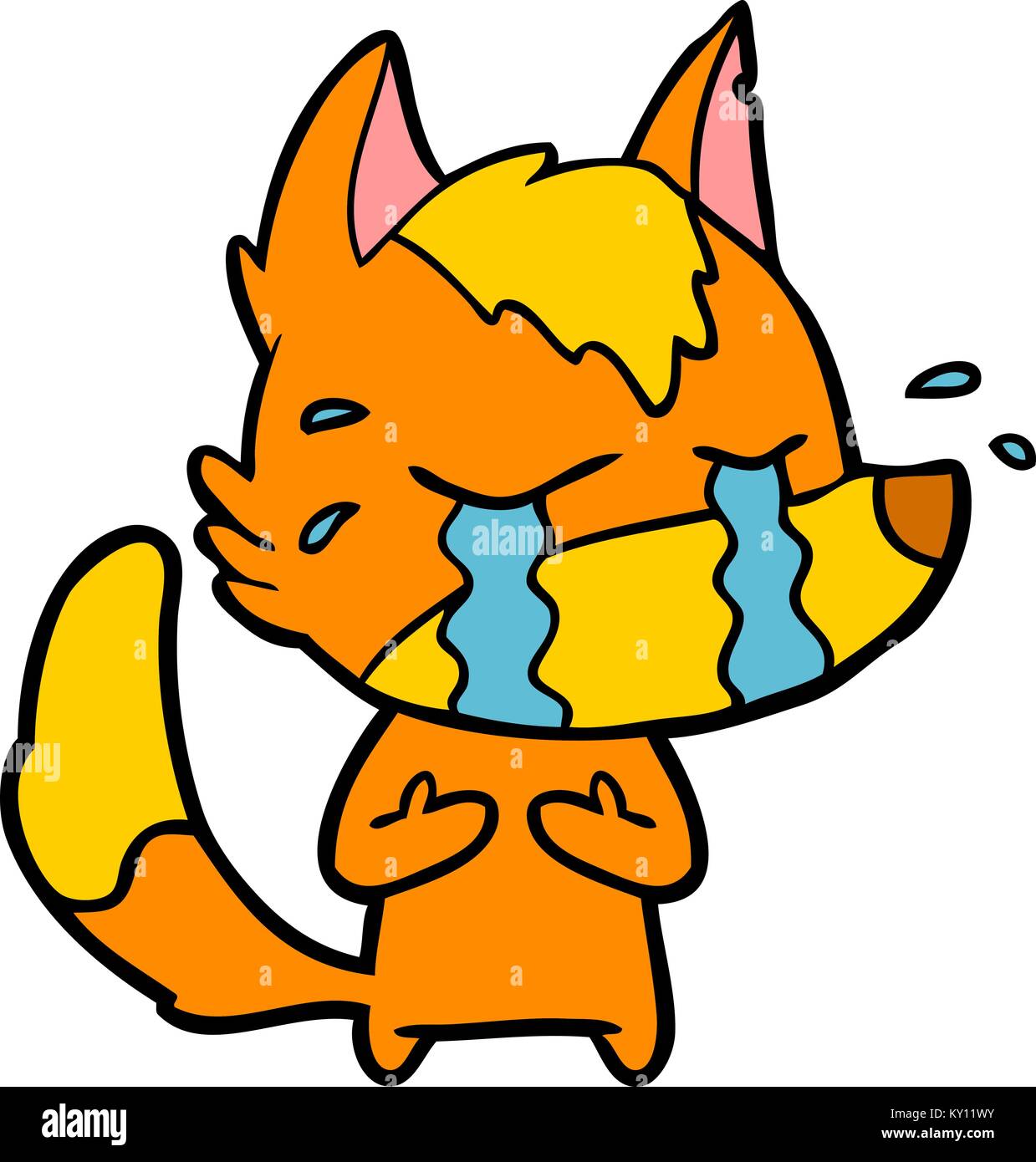 sad little fox cartoon character Stock Vector Image & Art - Alamy
