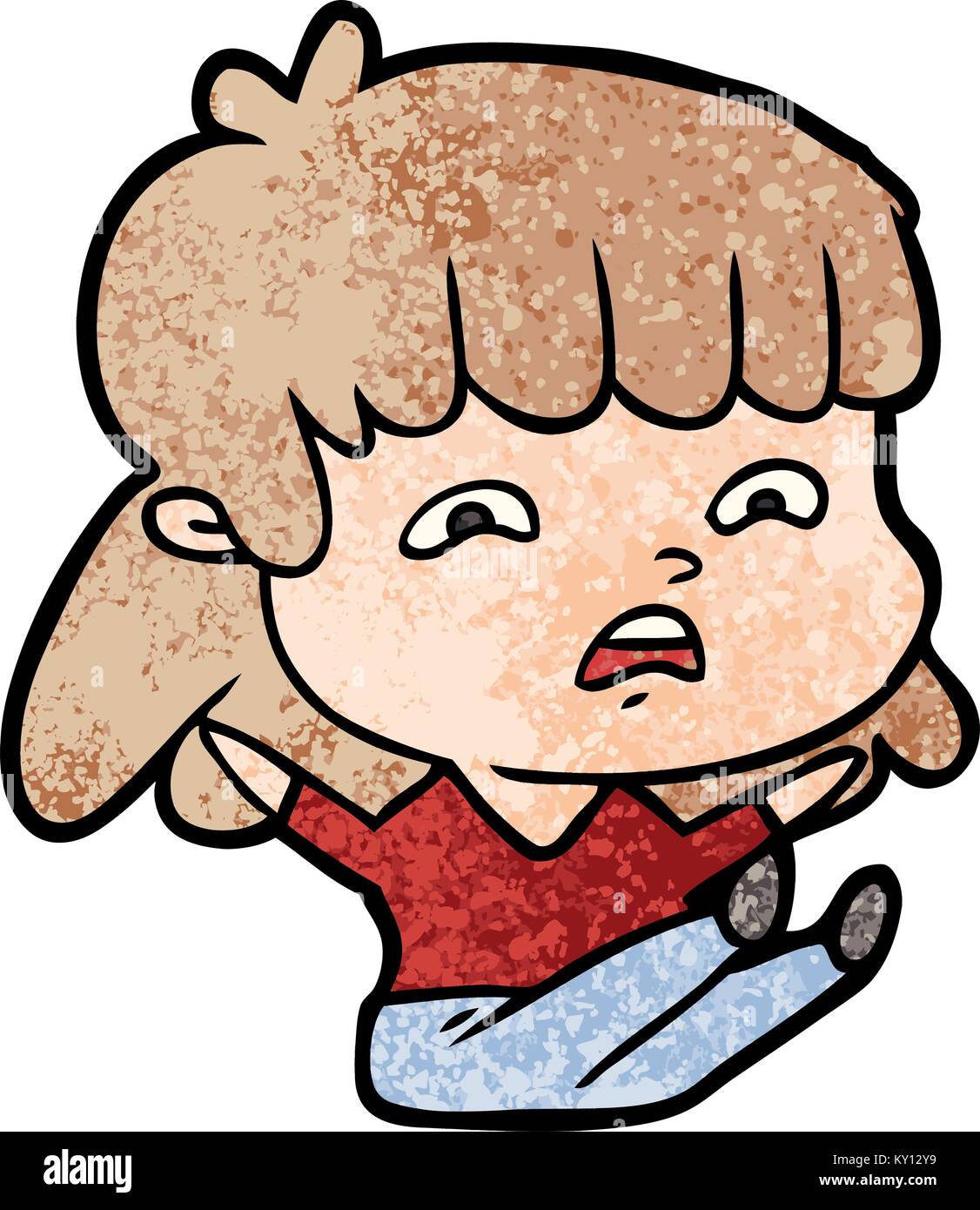cartoon worried woman Stock Vector Image & Art - Alamy