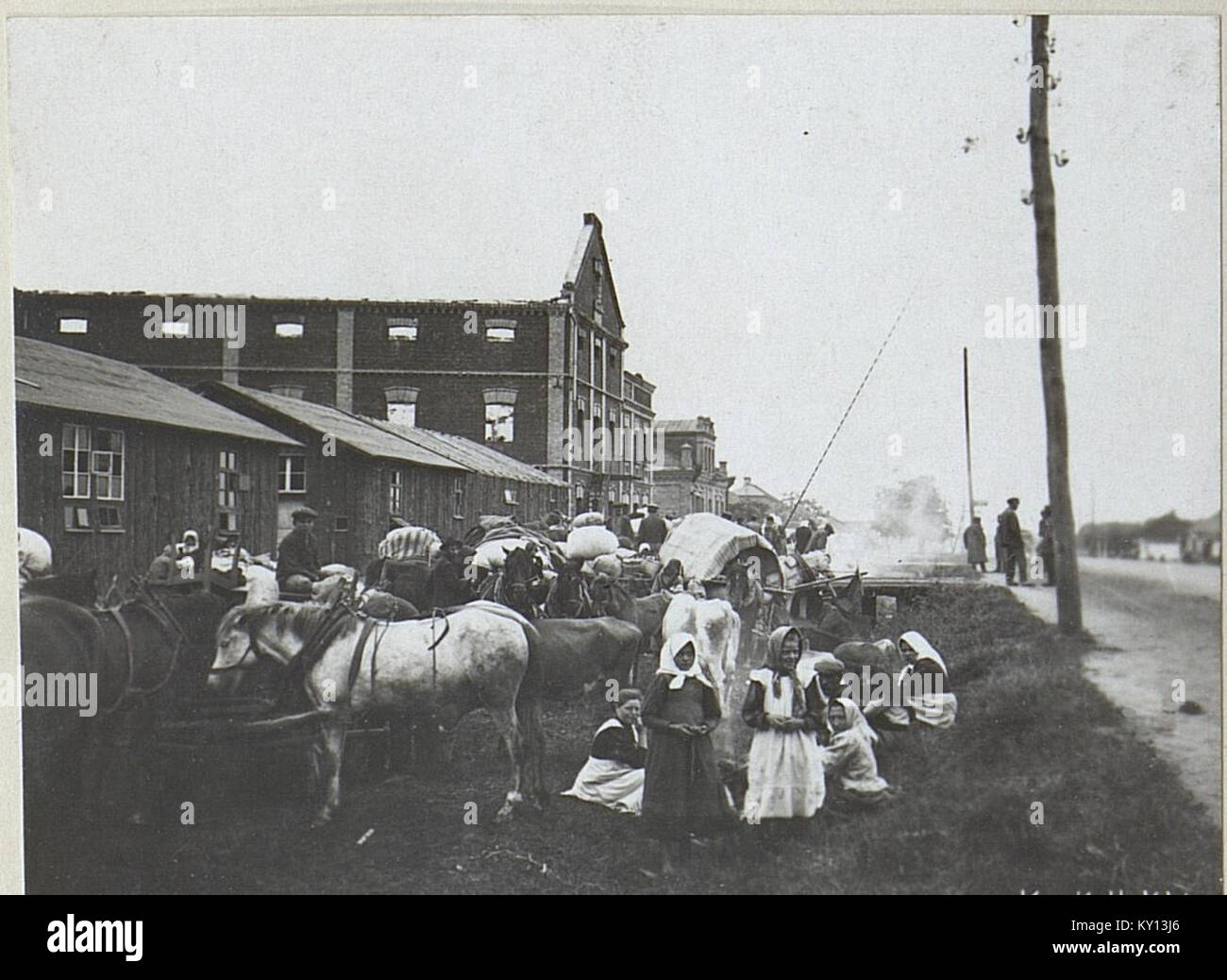 This photograph shows refugees in Kowel, highlighting their living ...
