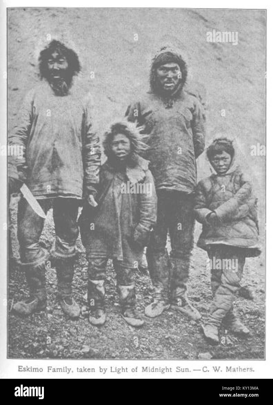 Eskimo Family, taken by Light of Midnight Sun Stock Photo - Alamy