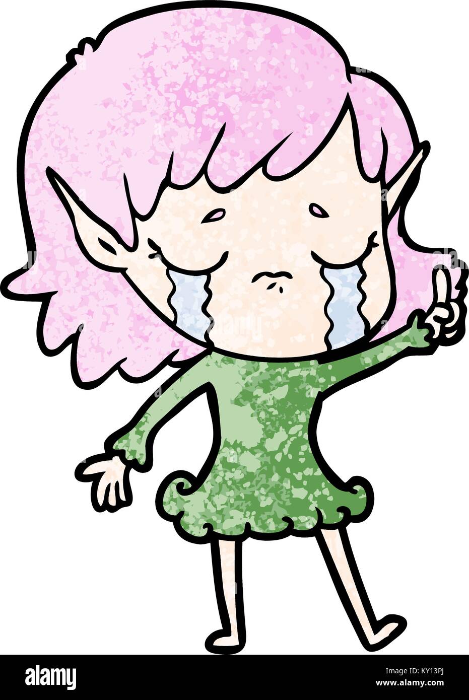 cartoon crying elf girl Stock Vector Image & Art - Alamy
