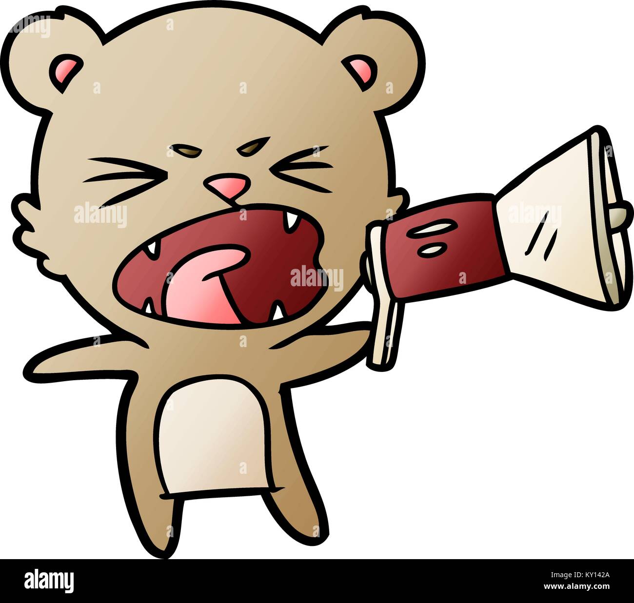 angry cartoon bear shouting into megaphone Stock Vector Image & Art - Alamy