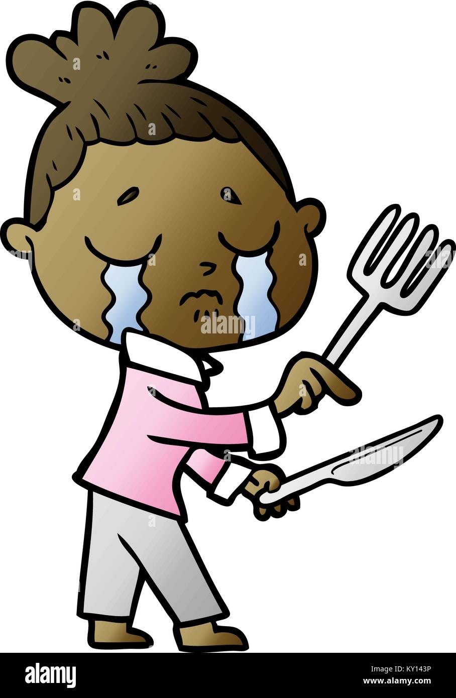 cartoon crying hungry woman pointing Stock Vector Image & Art - Alamy