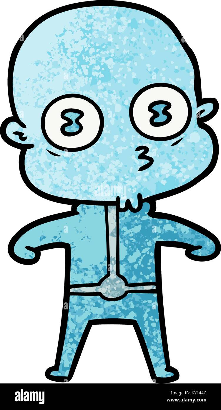 cartoon weird bald spaceman Stock Vector Image & Art - Alamy