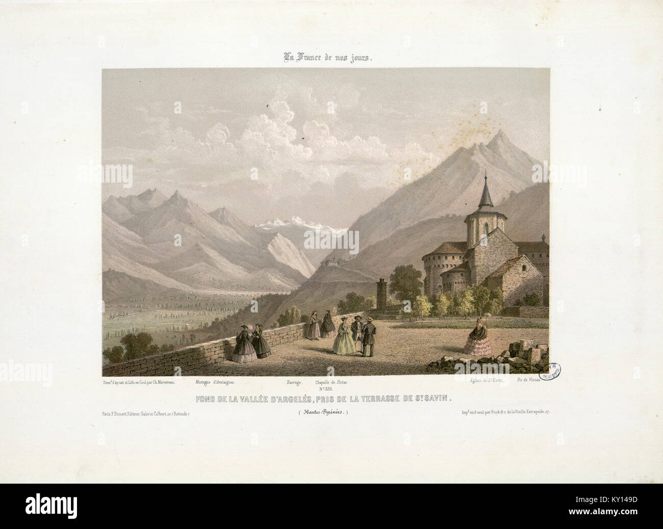 Photograph of the valley of Argelès from the terrace of St. Savin ...