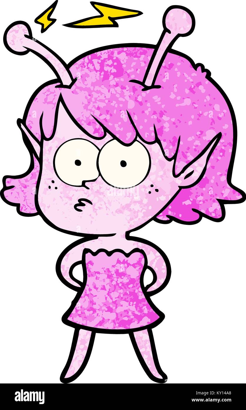 cartoon alien girl Stock Vector Image & Art - Alamy