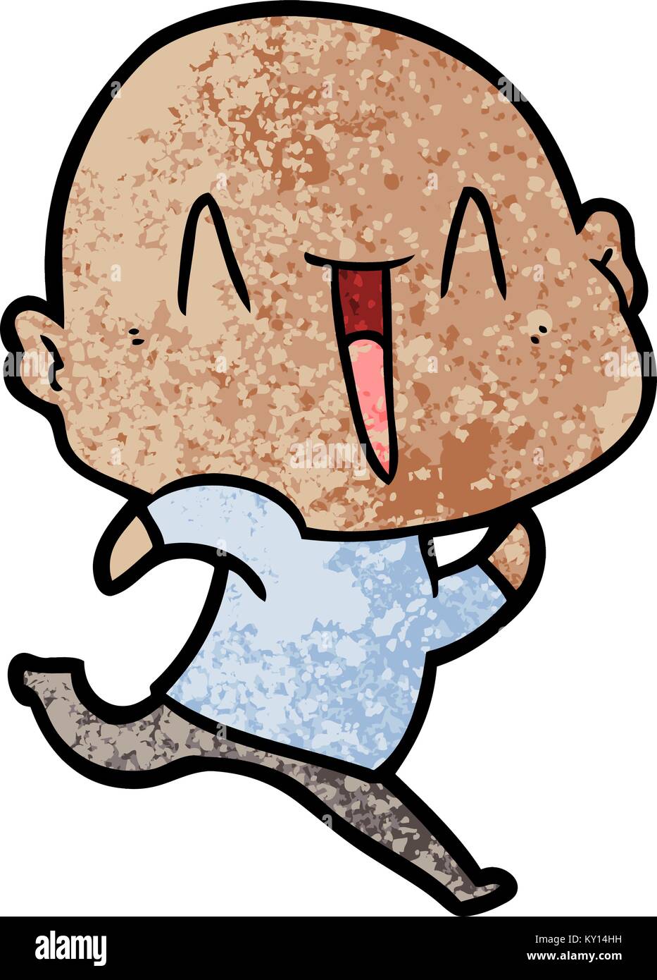 happy cartoon bald man Stock Vector Image & Art - Alamy
