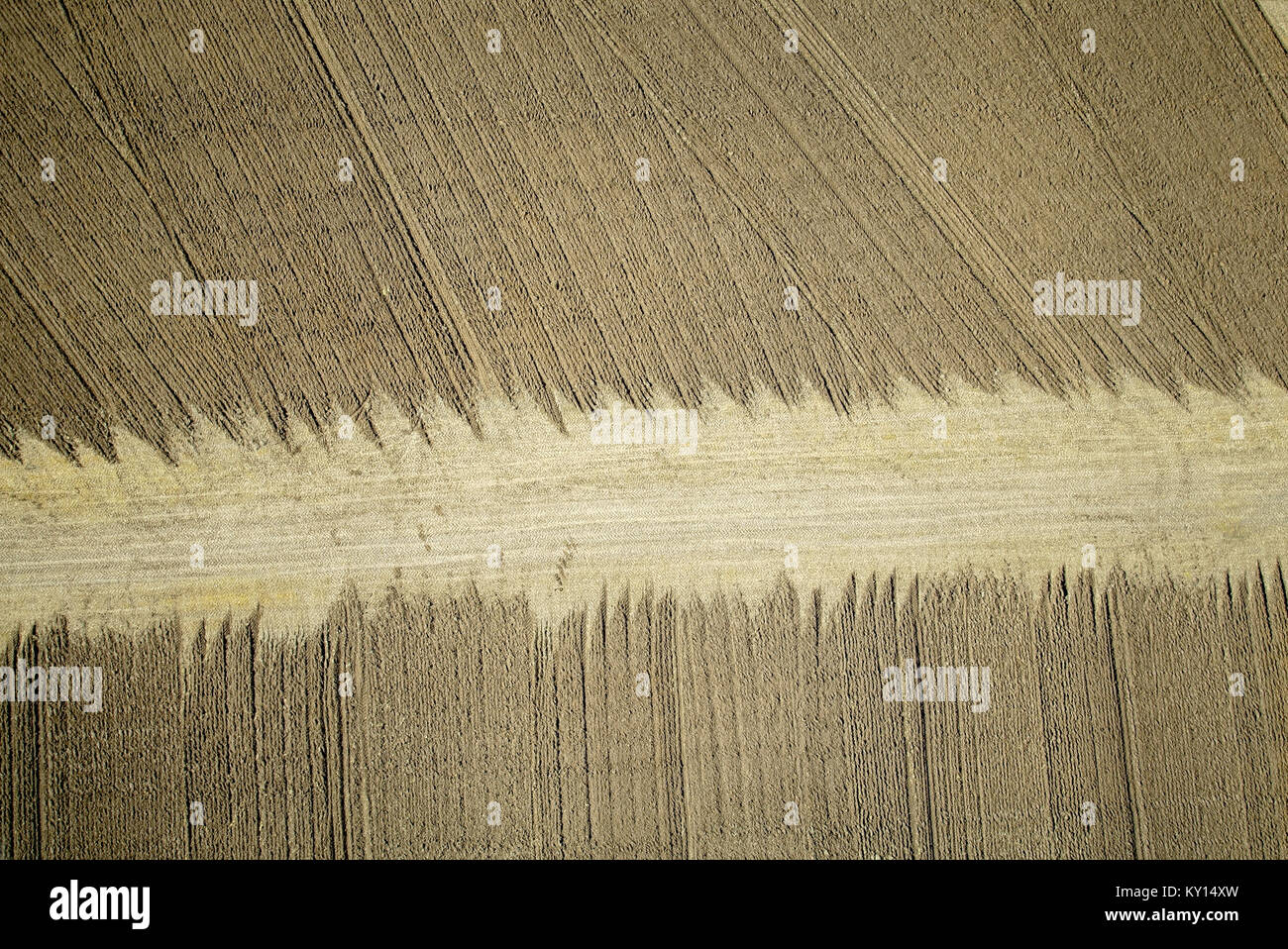 Crop Field View From Above After Harvest Stock Photo - Alamy