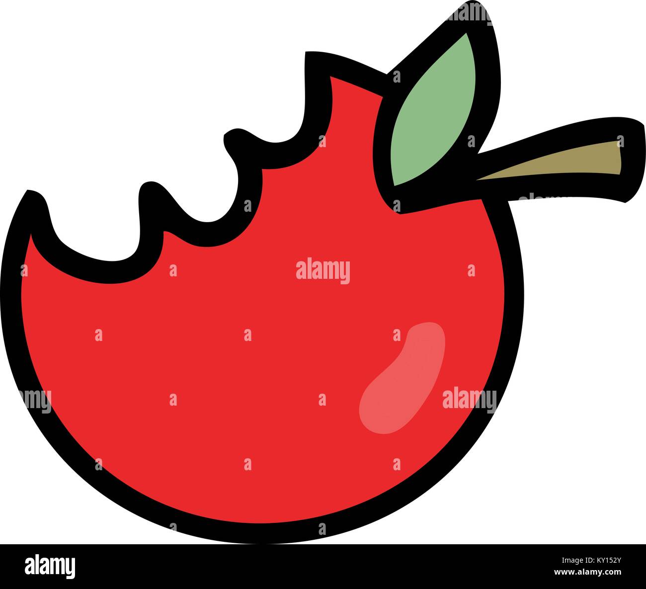 cartoon bitten apple Stock Vector Image & Art - Alamy