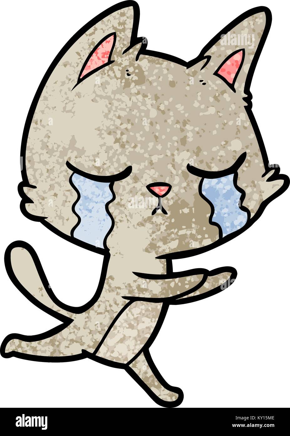 crying cartoon cat running Stock Vector Image & Art - Alamy