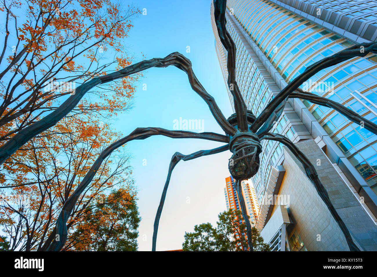 TOKYO, JAPAN - NOVEMBER 28 2015: Maman - a spider sculpture by Louise ...