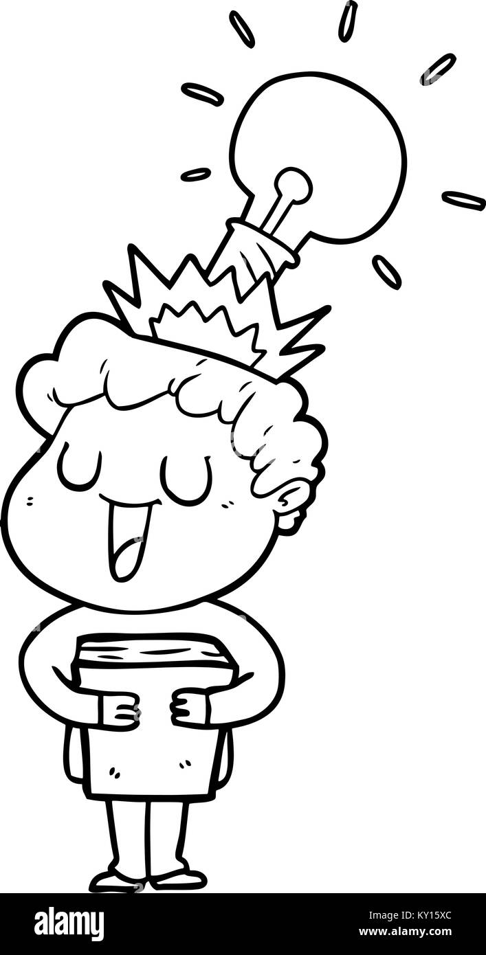 Boy laughing reading book Stock Vector Images - Alamy