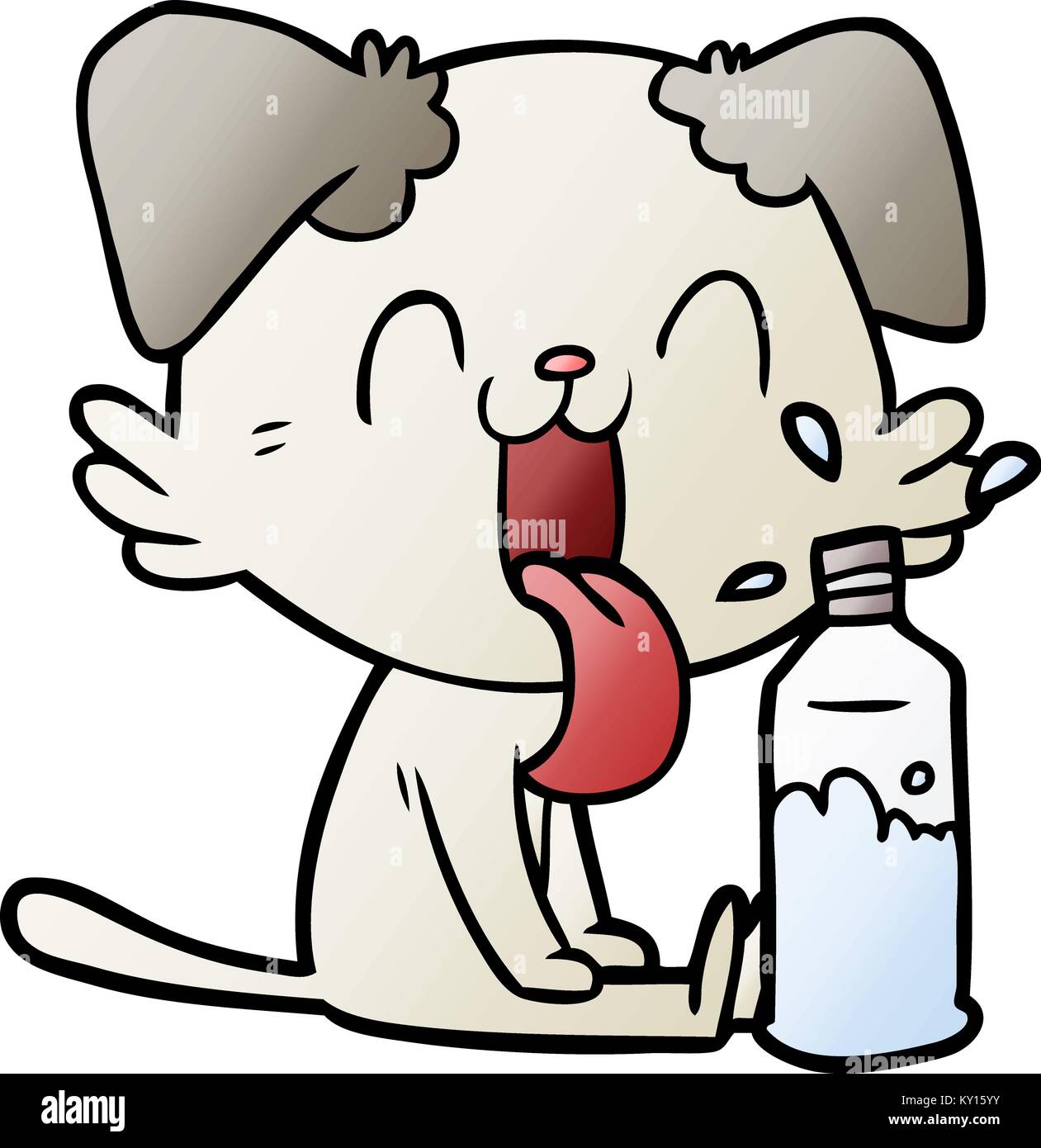 cartoon panting dog with water Stock Vector Image & Art - Alamy