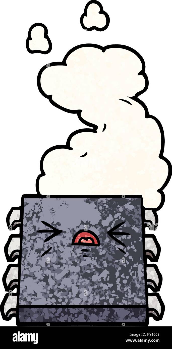 cartoon overheating computer chip Stock Vector Image & Art - Alamy