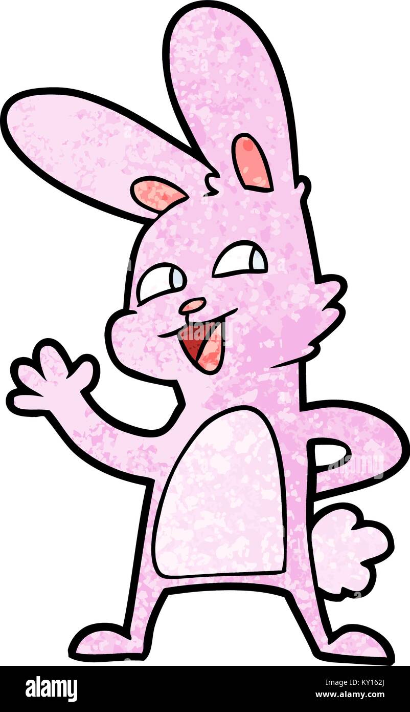 cartoon rabbit waving Stock Vector Image & Art - Alamy