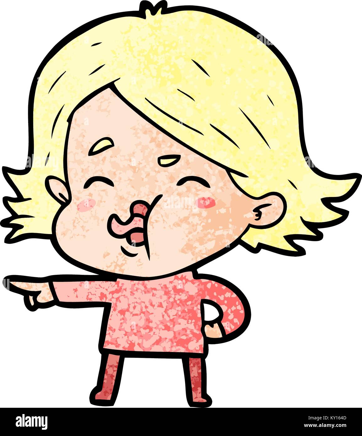 cartoon girl pulling face Stock Vector Image & Art - Alamy